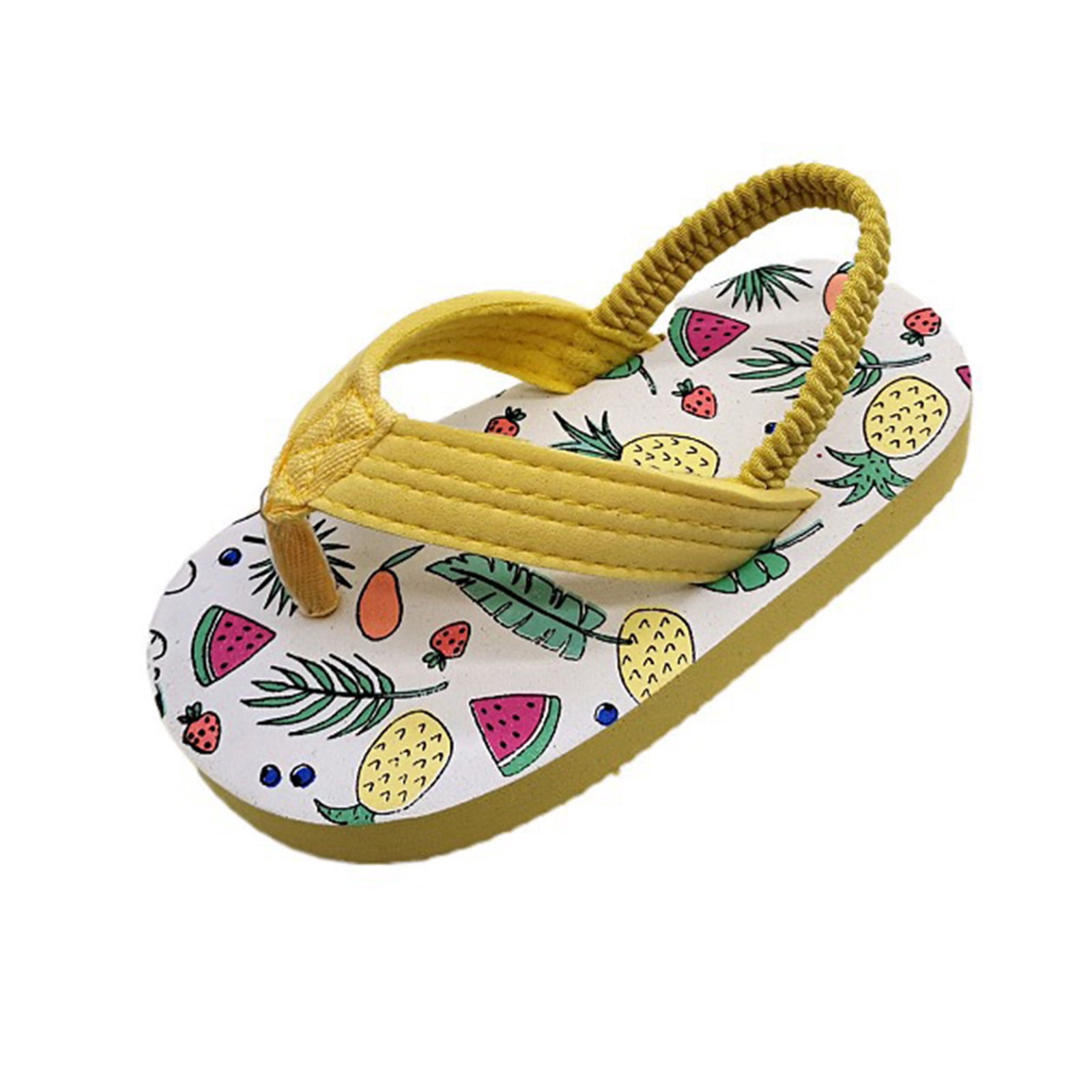 Aojekbee Kids Girls Flip Flop Sandals Cute Fruits Print Anti-Slip Soft ...