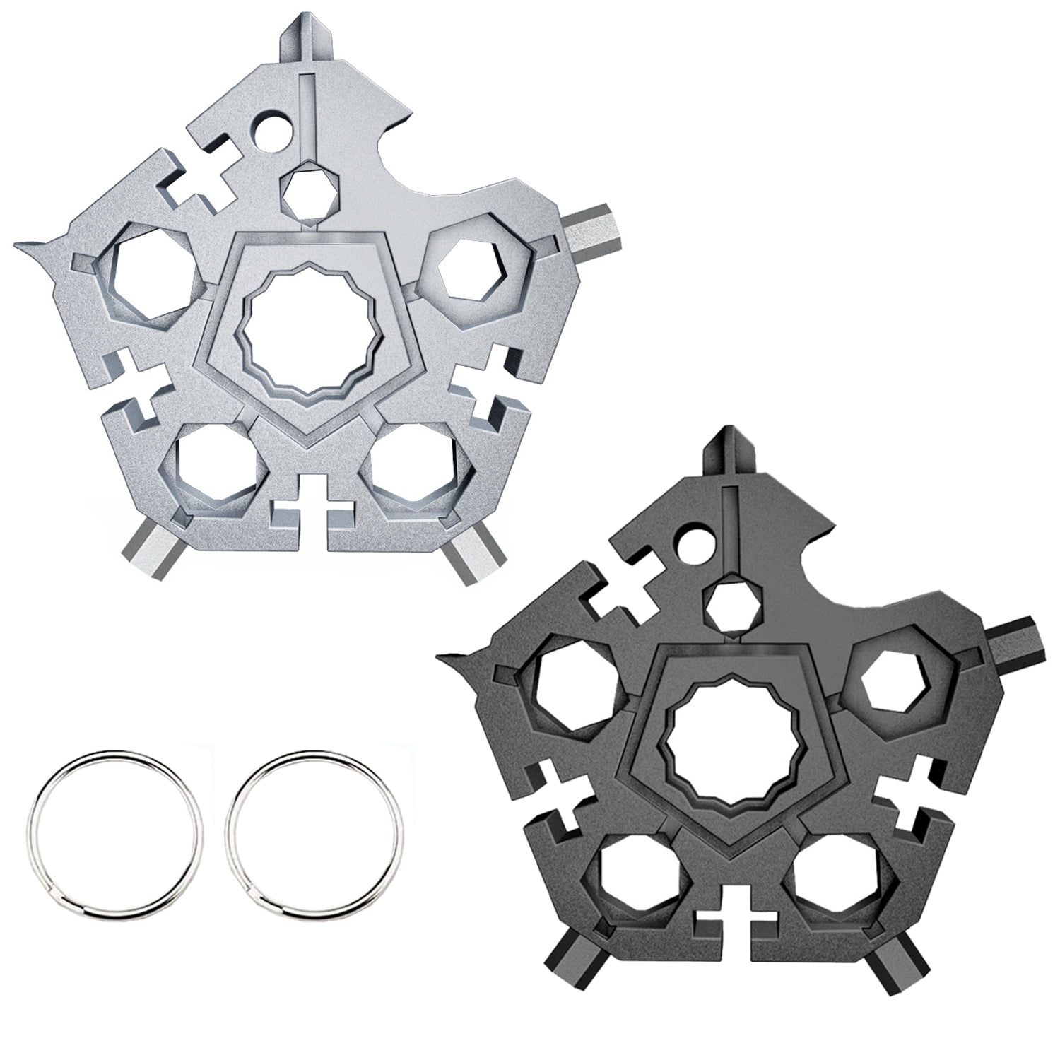 Aokelily 2PCS 23-in-1 Portable Carbon Steel Snowflake Multi Tool with ...