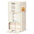 Aokeyee Clothes Storage Bins with Metal Frame, Foldable Clothes ...