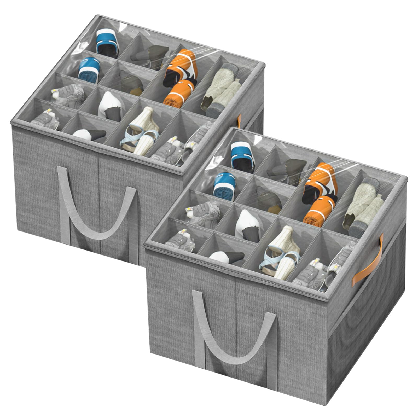 Aokeyee Shoe Storage Organizer for Closet, Large Shoe Box Storage ...