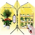 Aoksun 5-Head LED Plant Lights with Tripod Stand, Full Spectrum Lamp ...