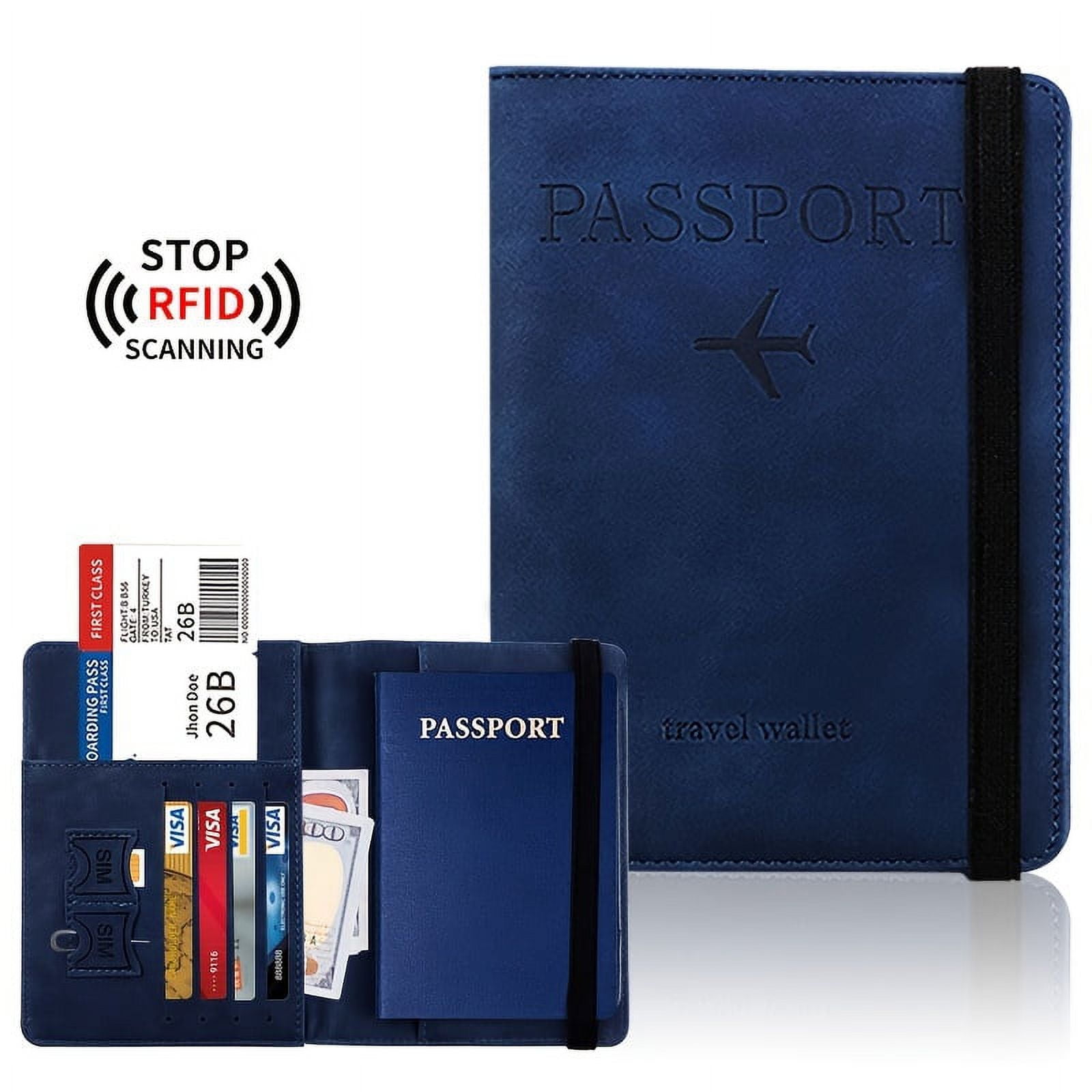 Aokur Passport Holder for Men Women, PU Leather Passport Wallet Travel ...