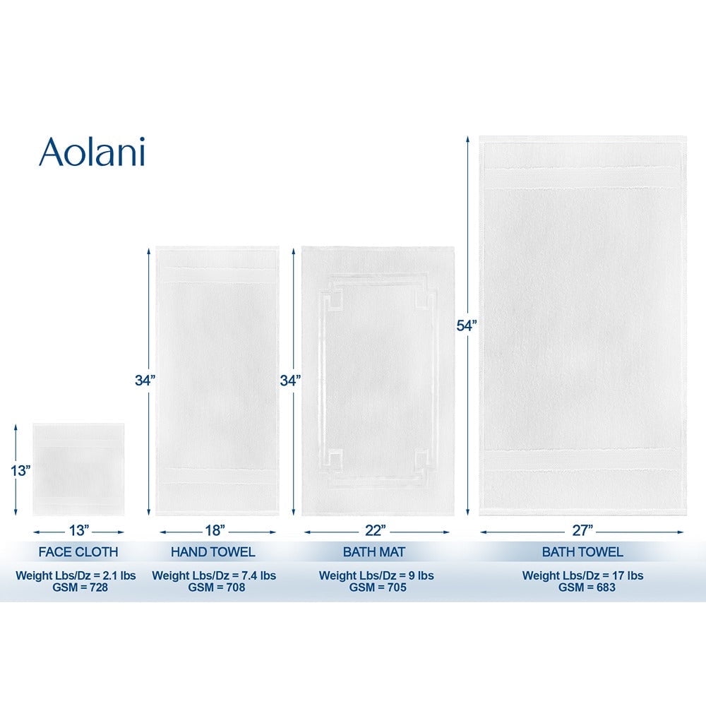 Aolani Series Luxury Hand Towel 18"x34" #7.4 lbs/dz Double Dobby Border ...