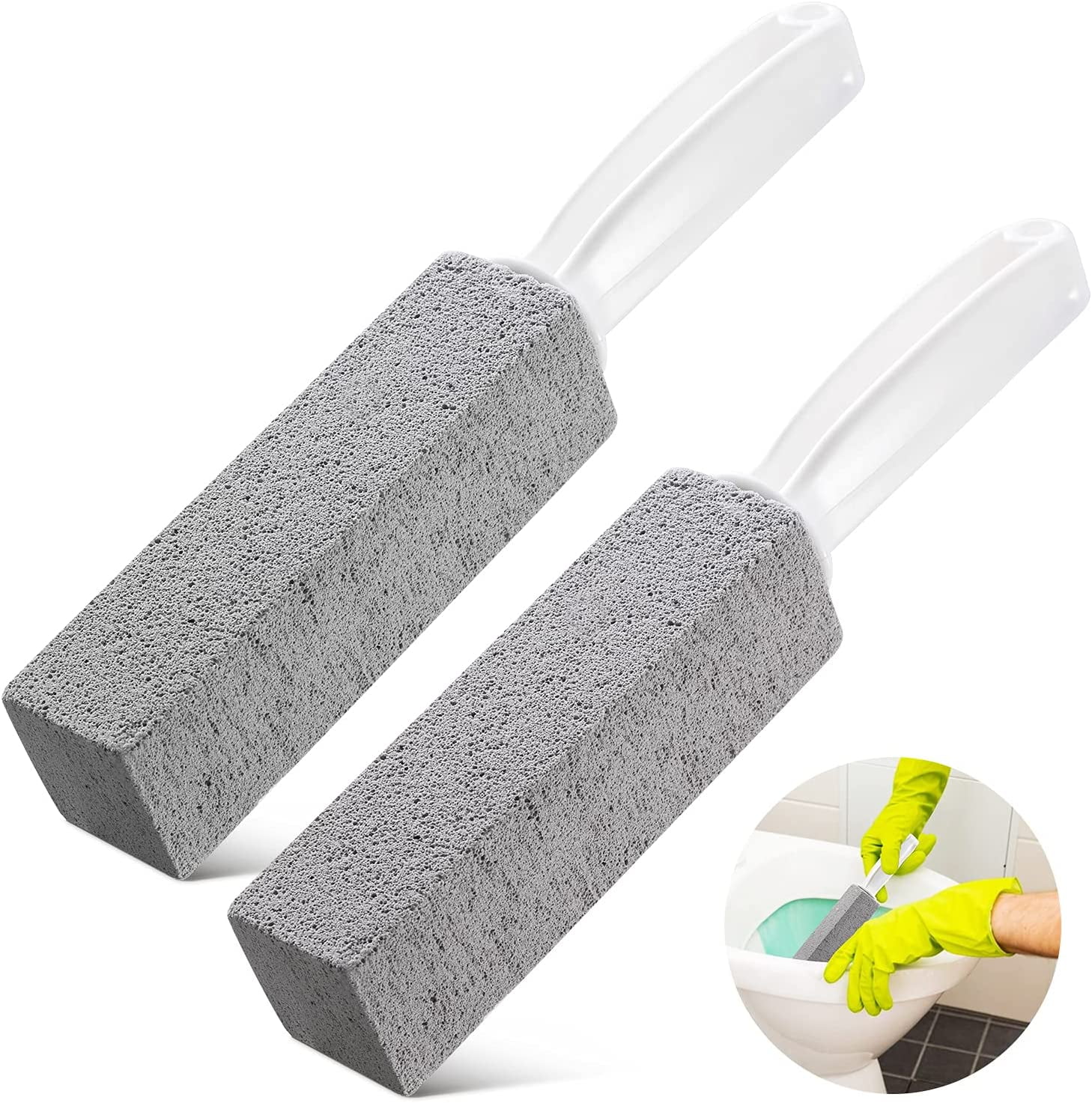 Aoliandatong Pumice Stone for Toilets 3.5x3.5x24cm with Long Handle ...