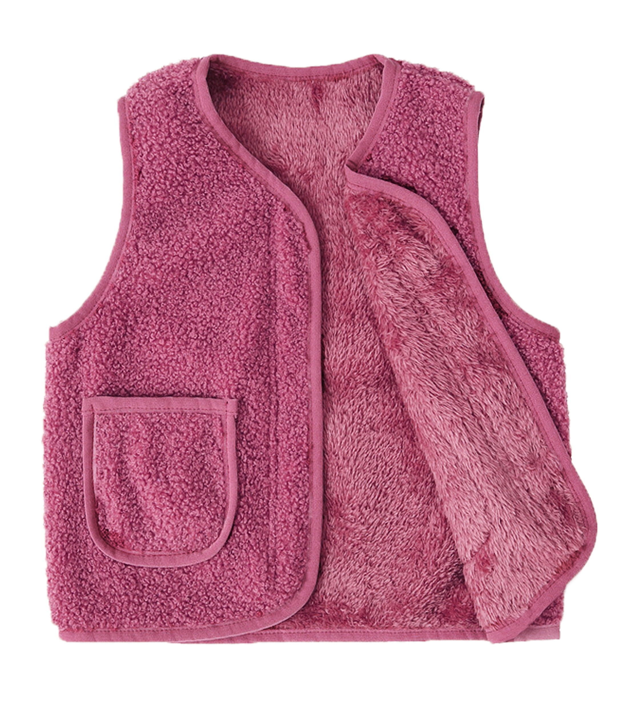 Aolyty Girls Fleece Vest Sleeveless V Neck Waistcoat With Pocket 6T ...