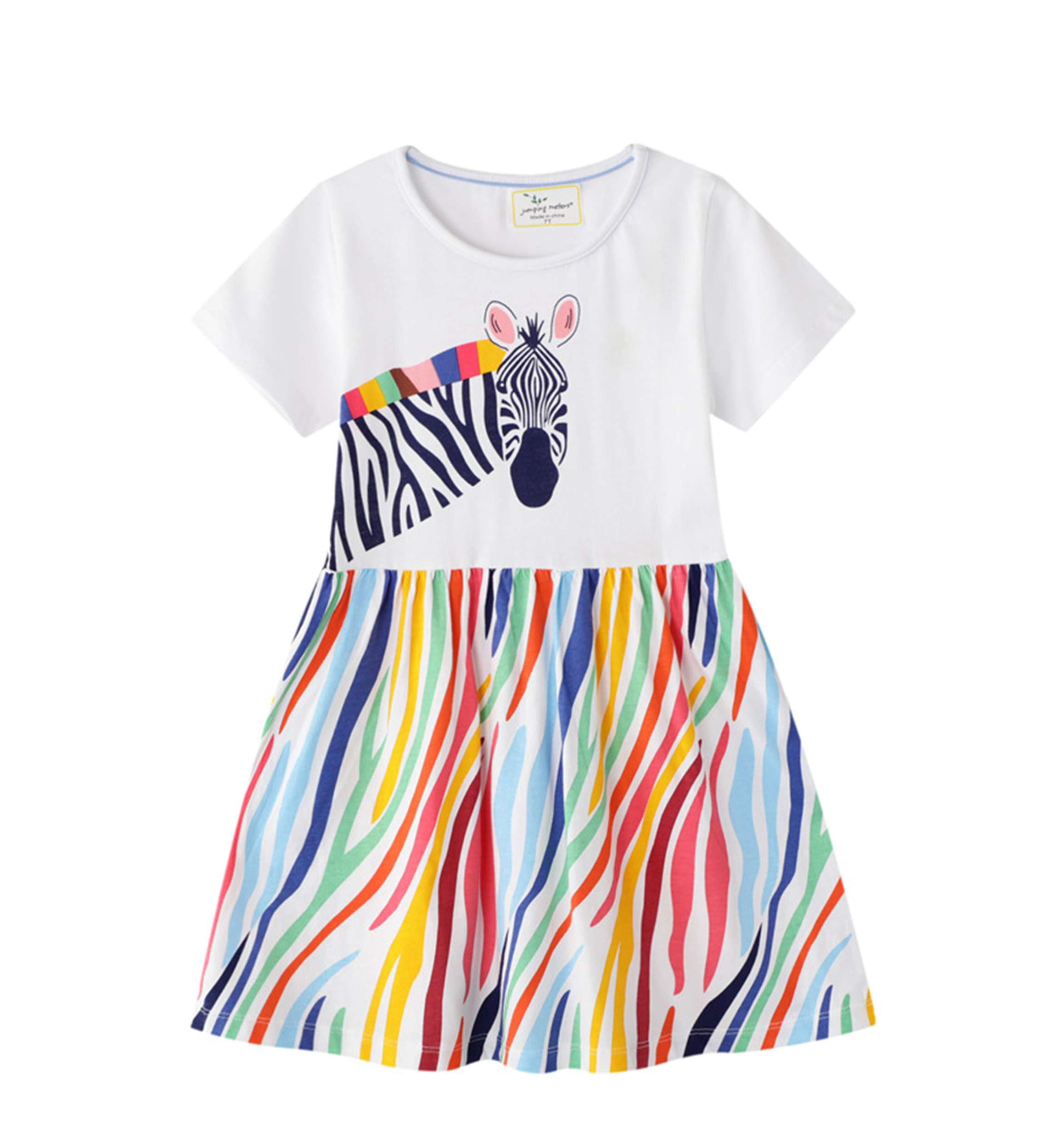 Aolyty Girls Zebra Dresses Short sleeves Girl Summer Sundress 5T ...