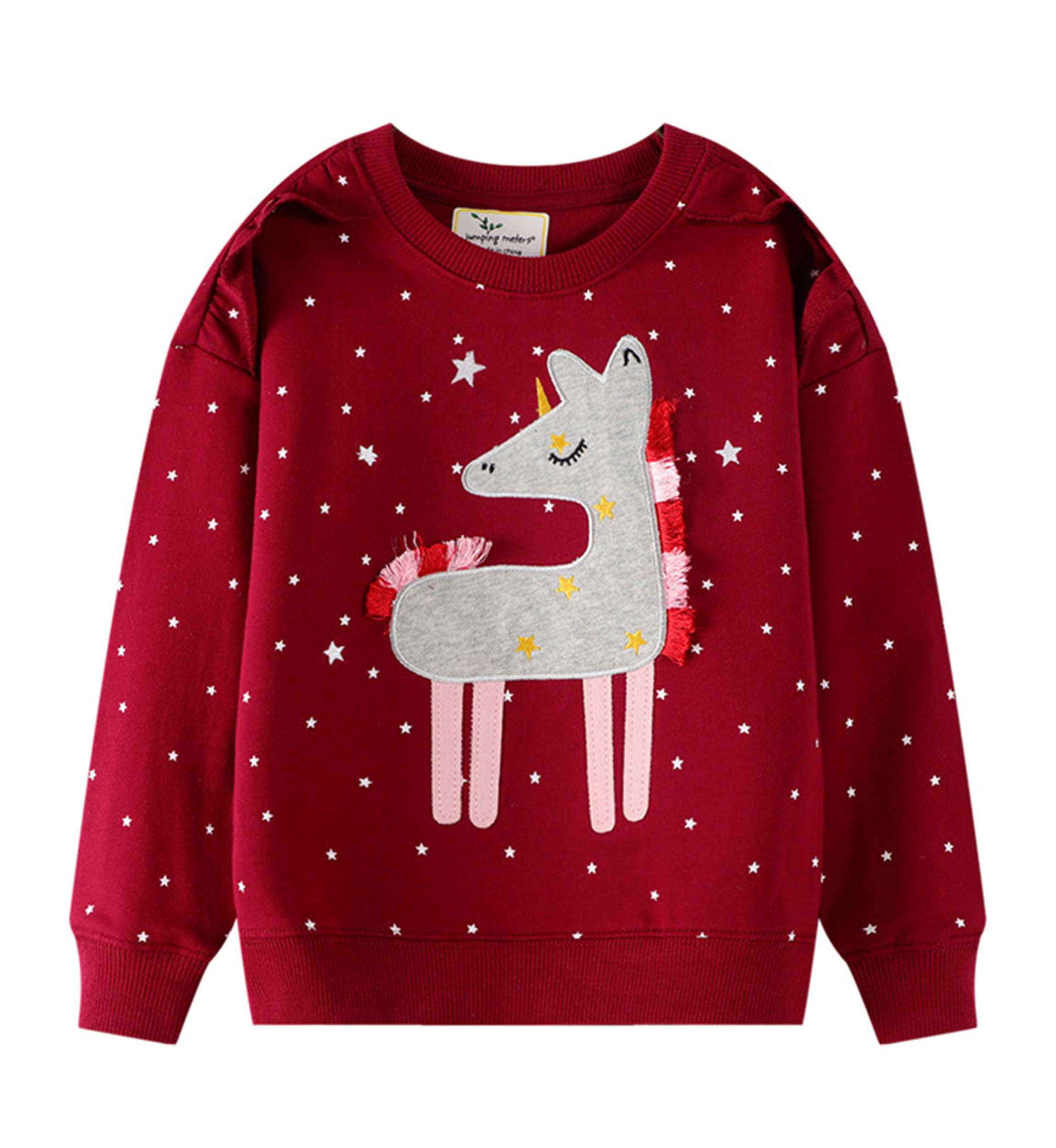 Aolyty Little Girls Sweatshirts Dot Unicorn Spring Pullover Tops 5T ...