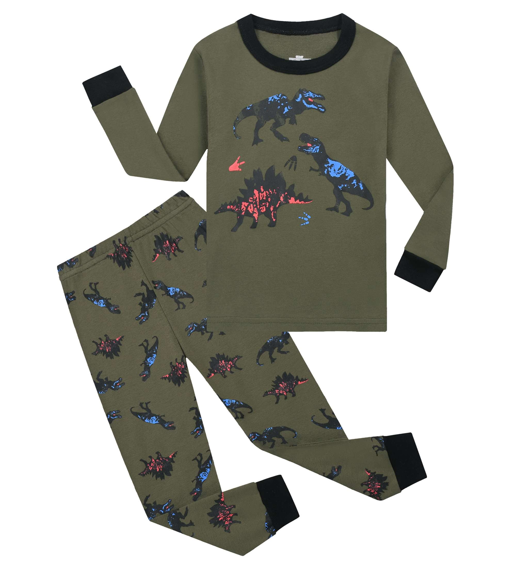 Aolyty Toddler Boys Dinosaur Pajamas Set, Long Sleeve, Cotton, 3T-8T - Walmart.com