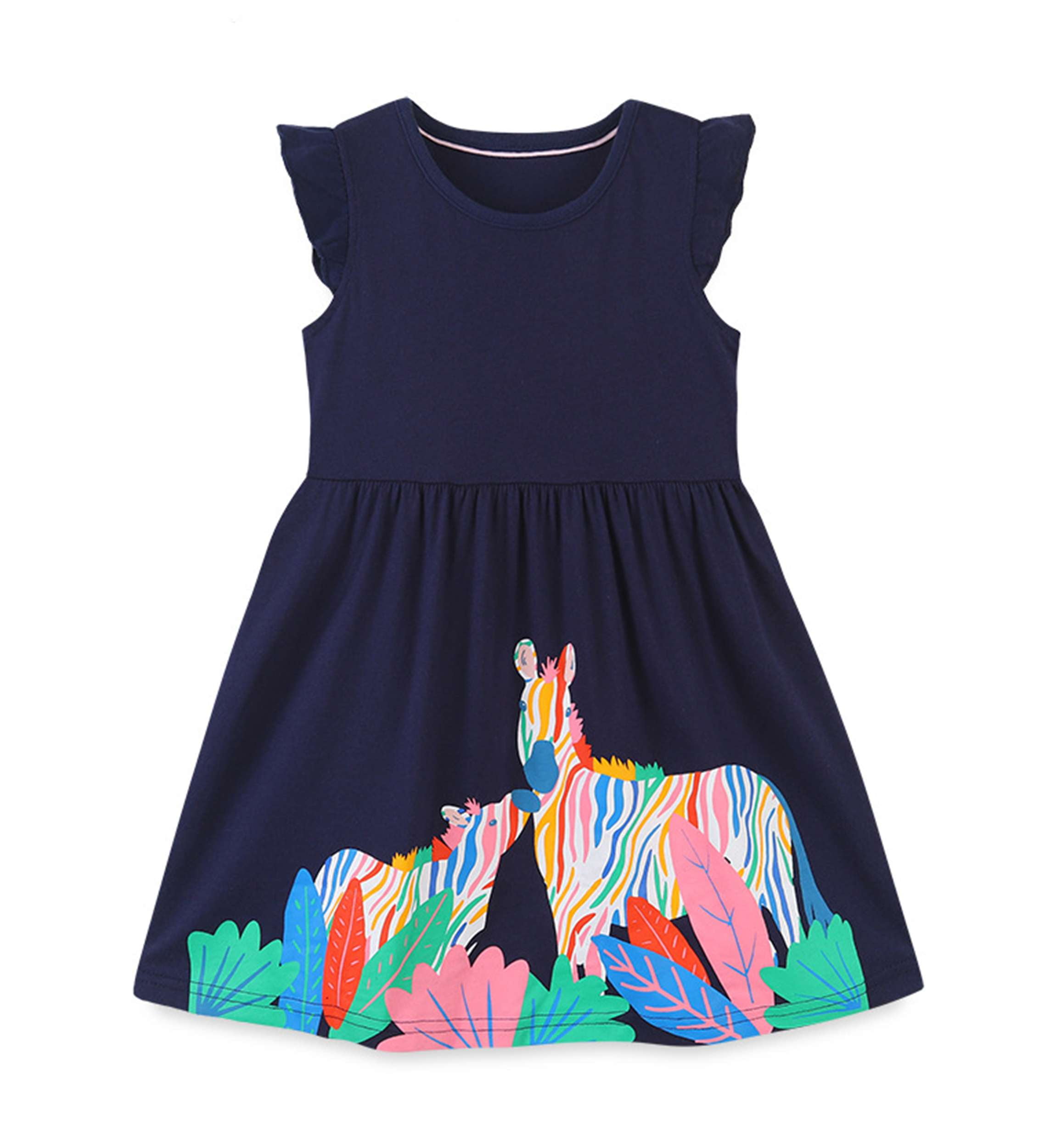 Aolyty Toddler Girls Zebra Dresses Sleeveless Girl Summer Sundress 5T ...