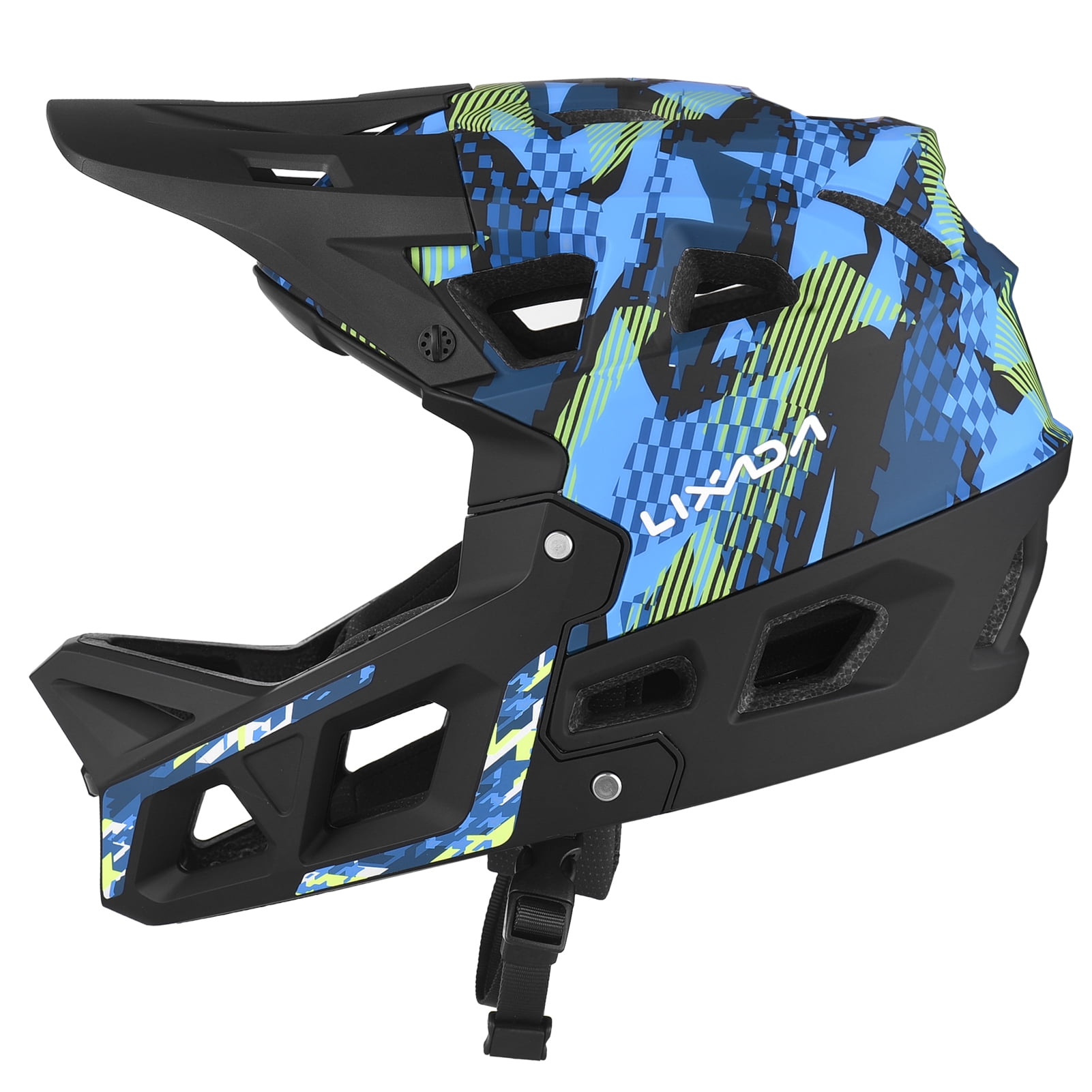 Aomiun Adult Bike Helmet, Full Face Mountain Bike Helmet Adjustable ...