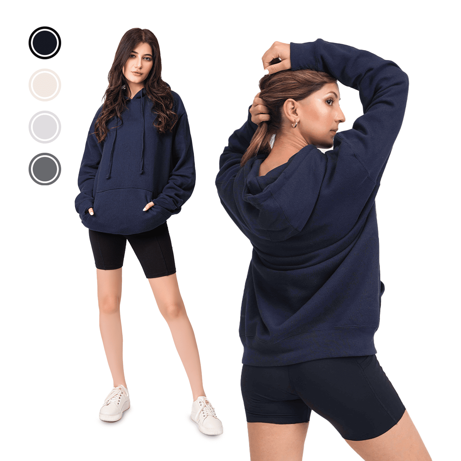 Aon Apparel's Navy Blue Hoodie For Women - Higher Organic Cotton Navy ...