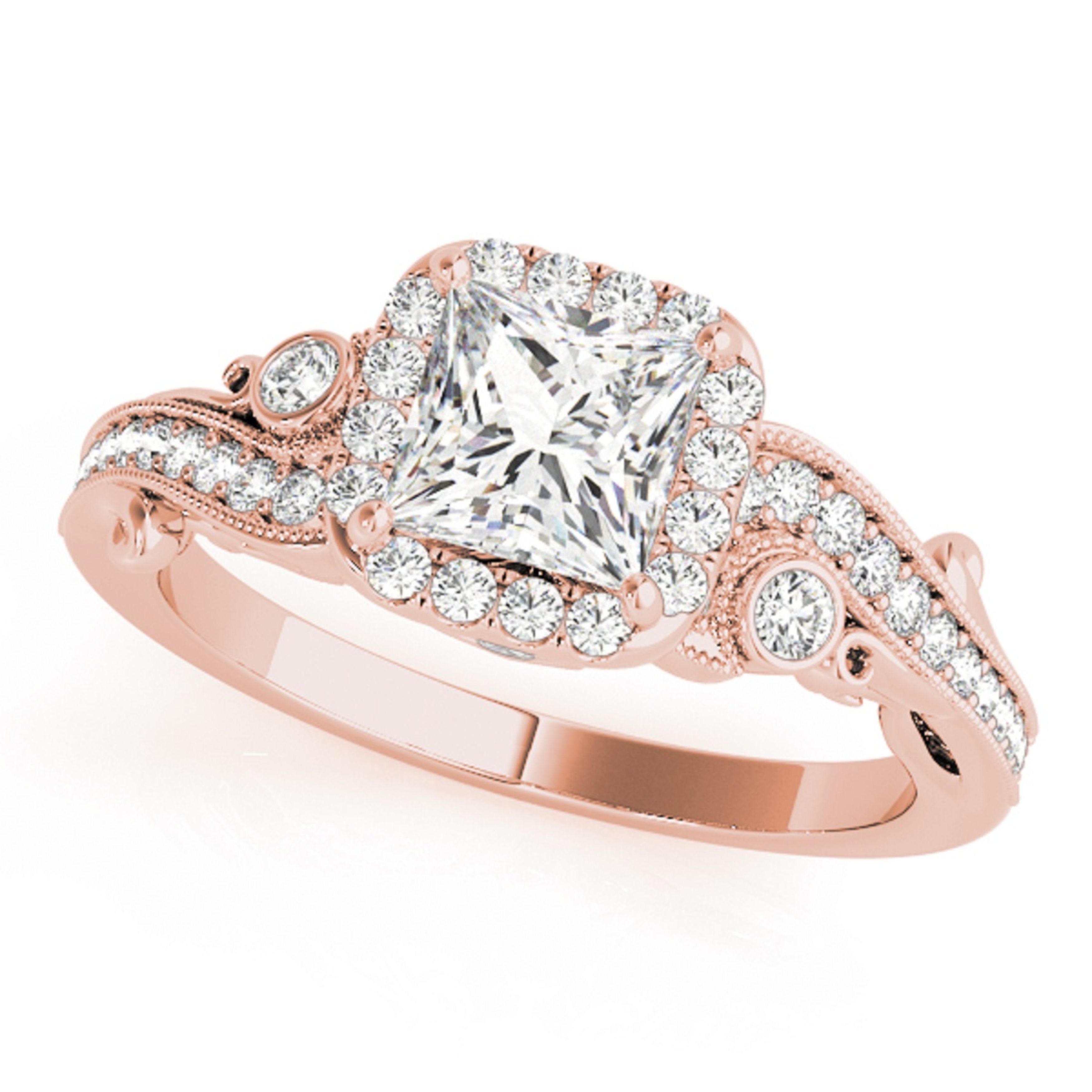 Ladies Pave Set Filigree Diamond Ring 14k Rose Gold 0.10ct - Walmart.com