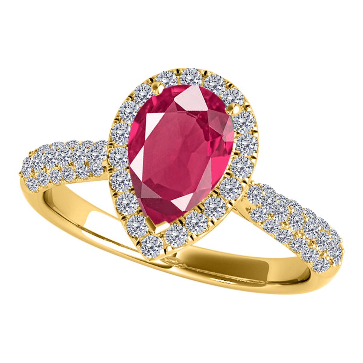 10k Yellow Gold Oval Ruby And Diamond Ring - Walmart.com