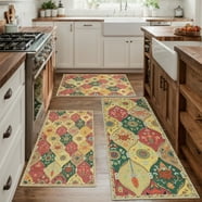 Ileading Boho Kitchen Rug Sets 3 Piece Runner Bohemian Mats Non Skid ...
