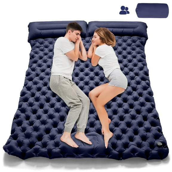Double Sleeping Pad - Self Inflating 4" Extra-Thick for 2 Person with ...