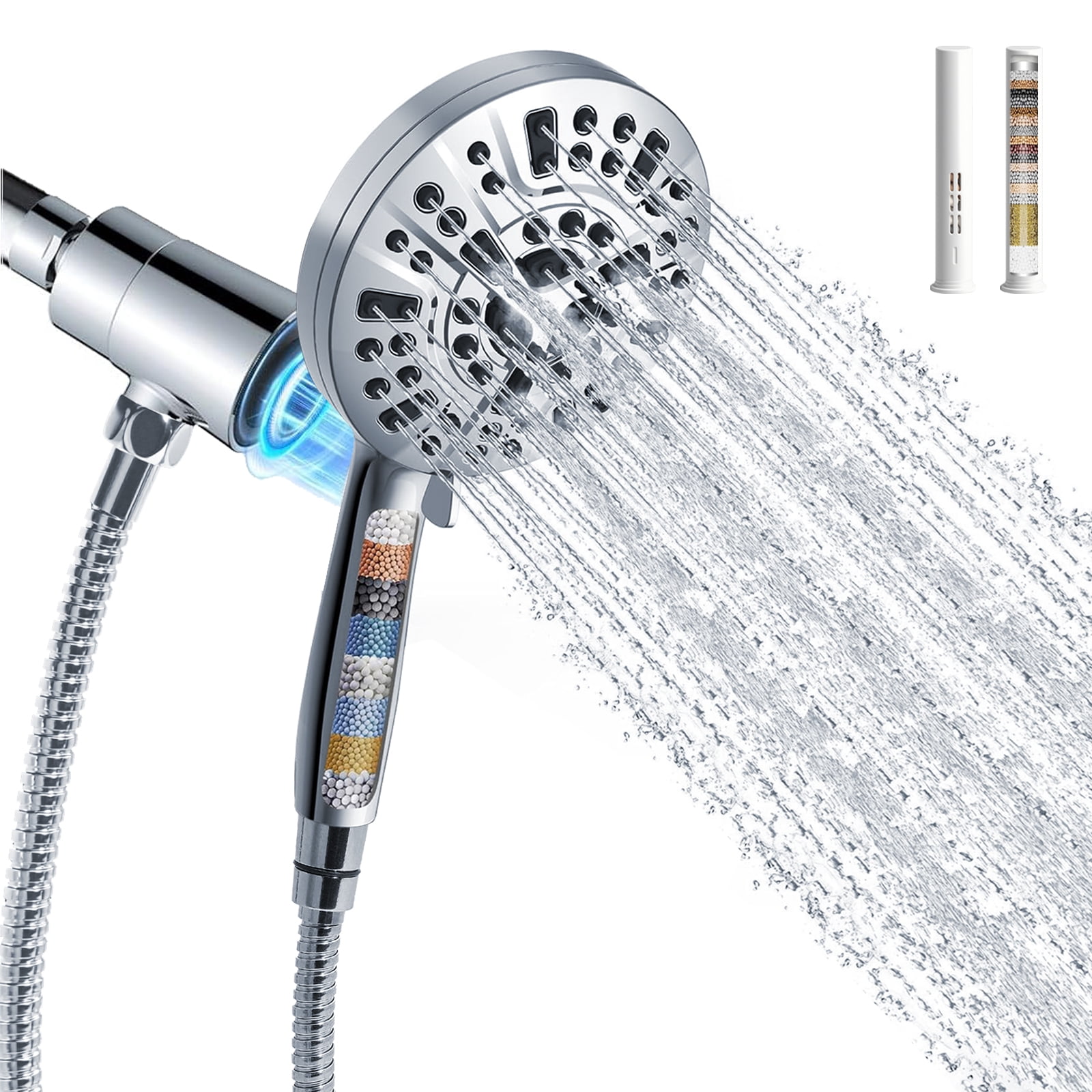 Aonhom Filtered Shower Head with Handheld, High Pressure 10 Spray Mode ...