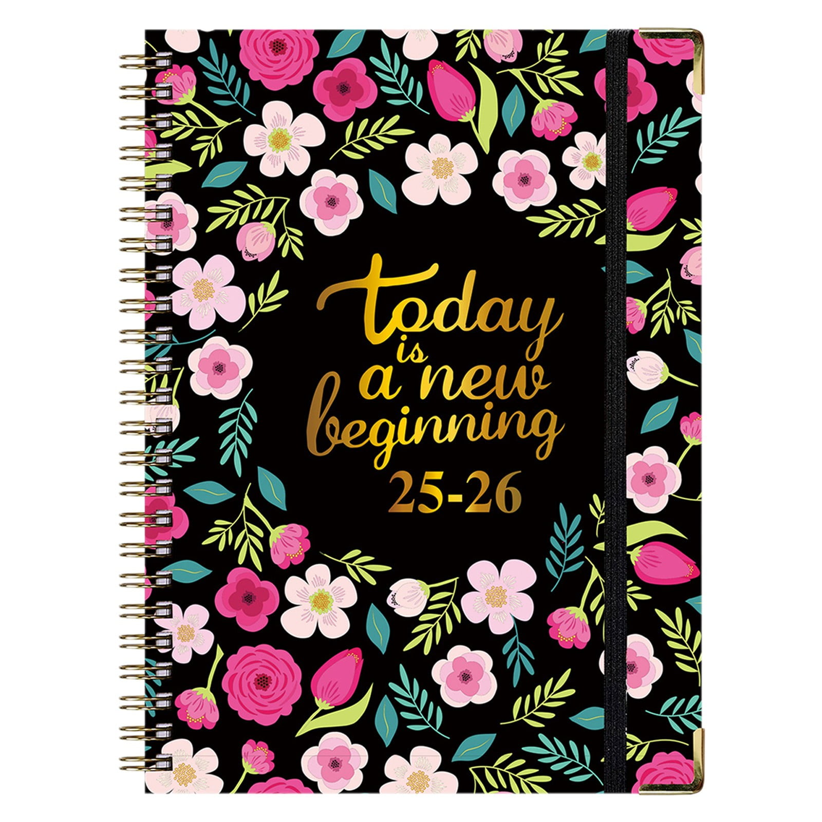 Aonity 25-26 English Notepad A5 Metal Coil Notebook， Academic Planner ...