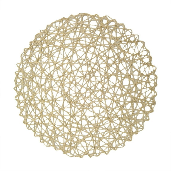 Aonity 3 Placemats， 3Pcs Fine Paper Cord Placemat Round Random Braided ...