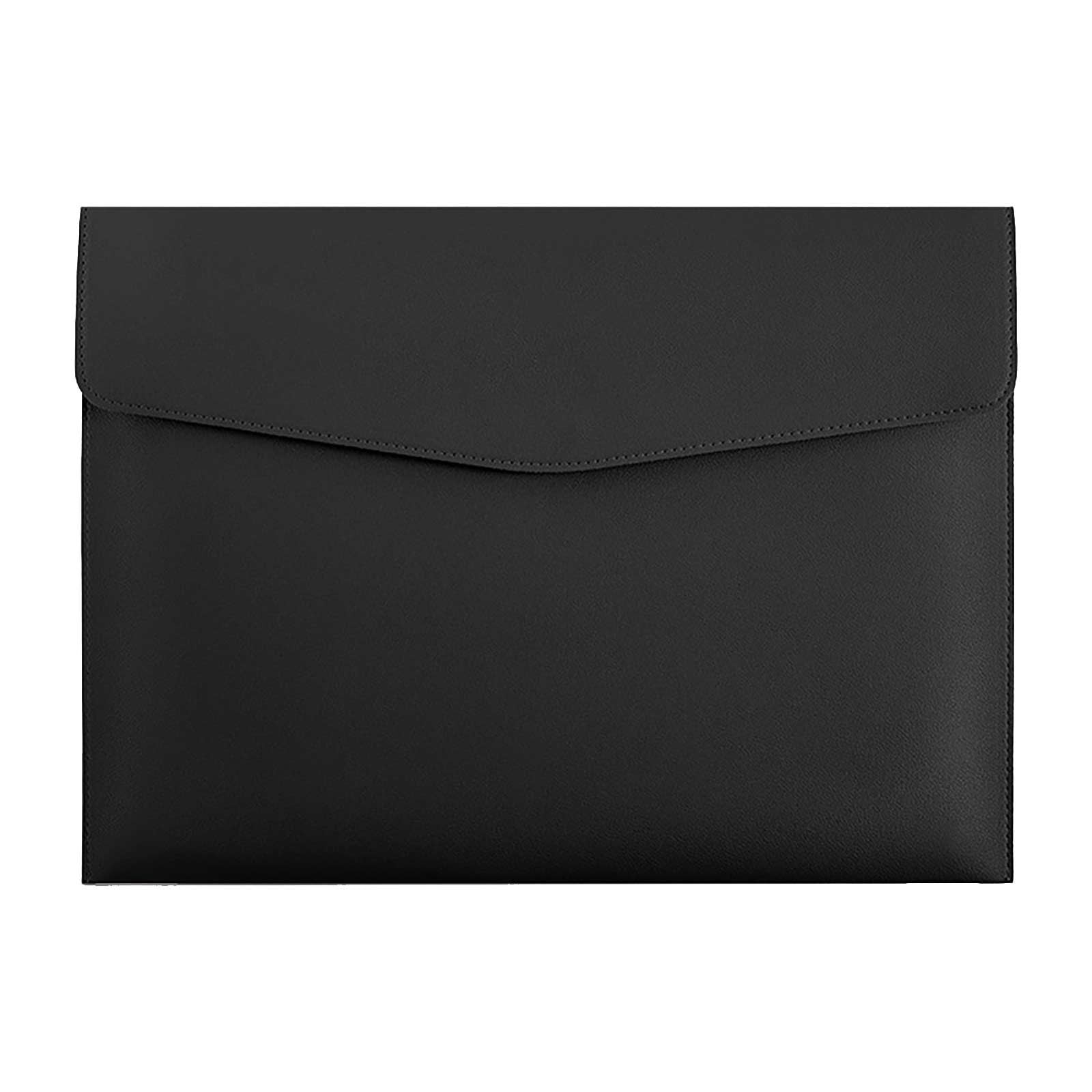 Aonity Black Document Bag， A4 Leather Document Folder Simple Business ...