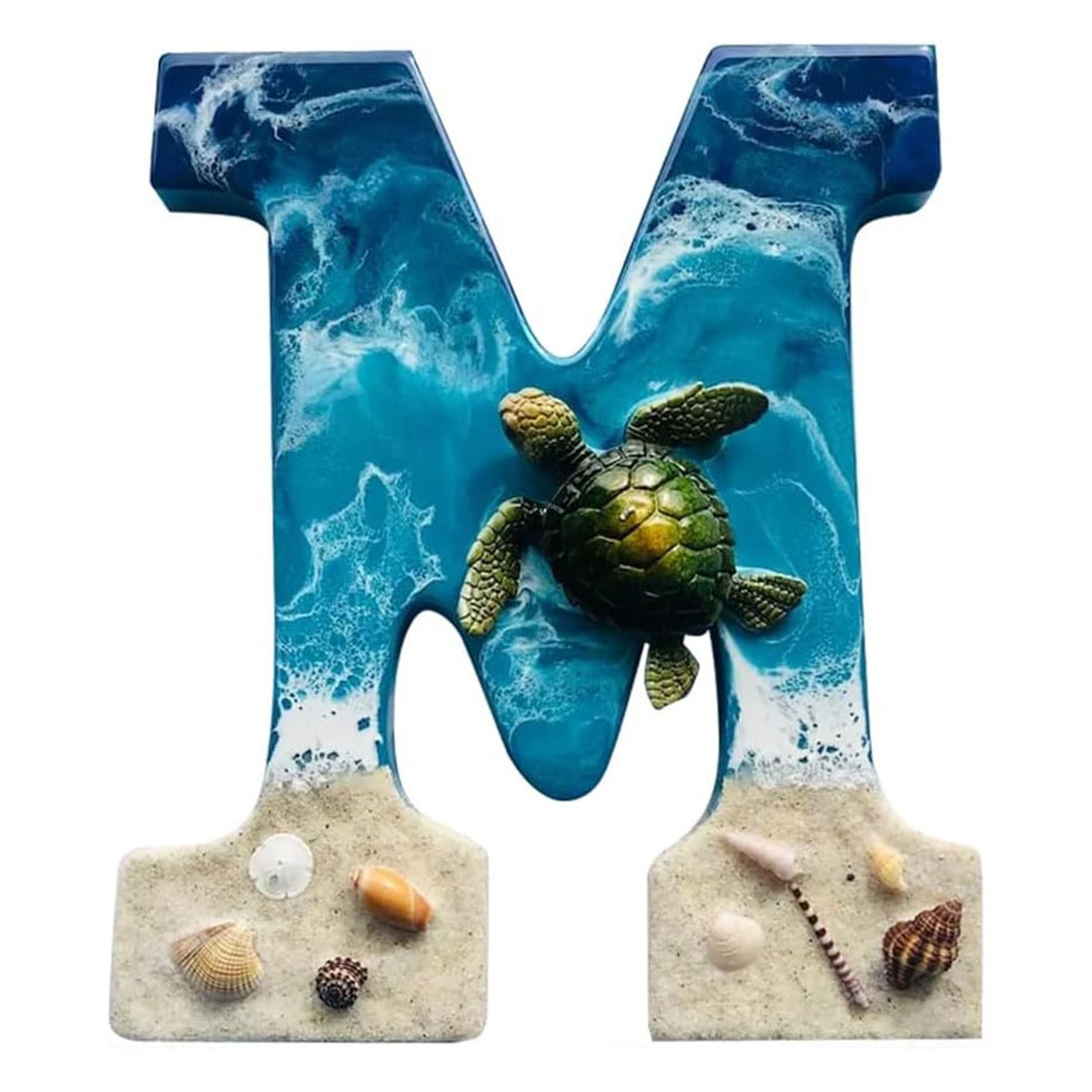 Aonity M Beach Resin Letters Large Wooden Letters A-Z Decorative M ...