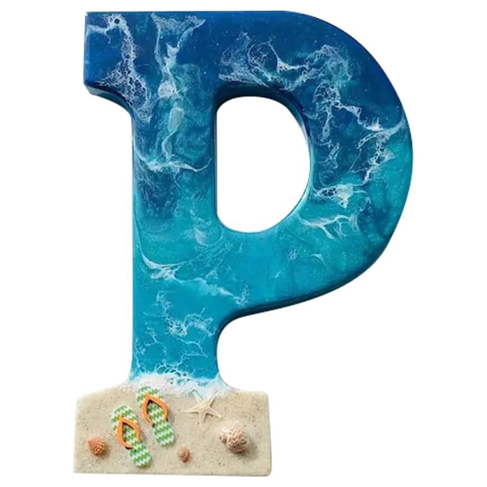 Aonity P Beach Resin Letters Large Wooden Letters A-Z Decorative P ...