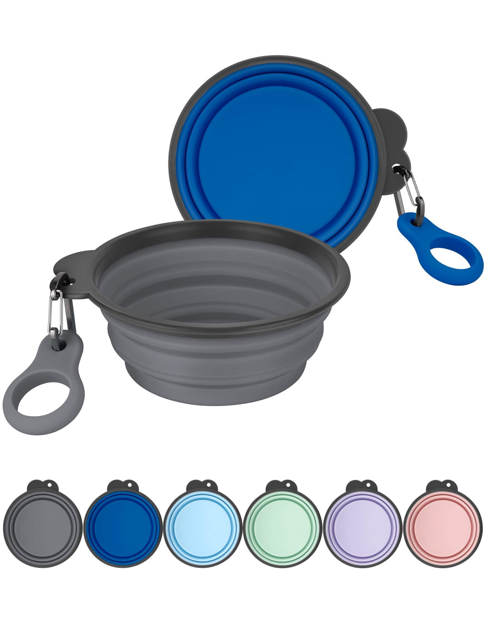 Aonkey Collapsible Dog Bowls with Bottle Carrier, 2 Travel Dog Water ...