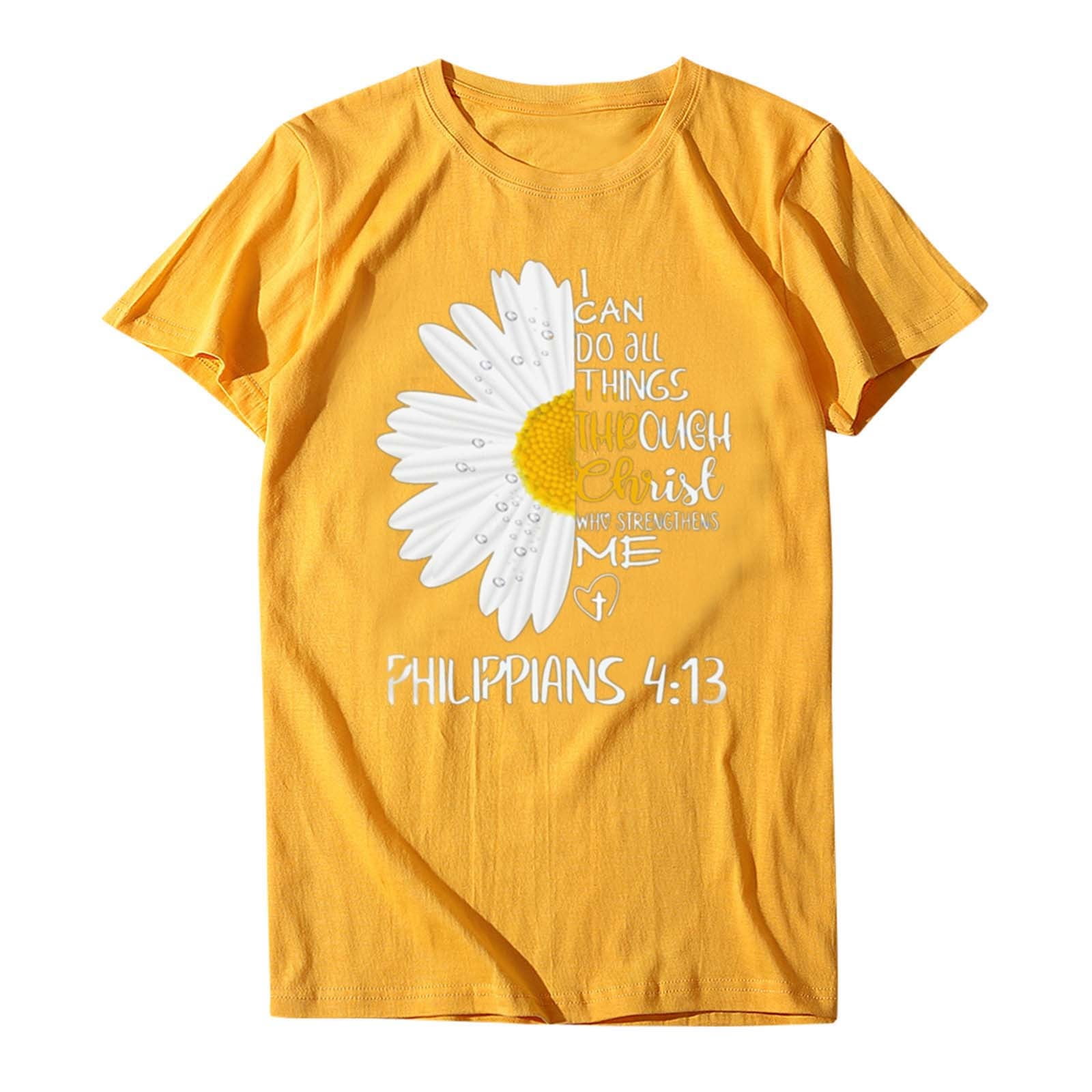 Aoochasliy Blouses for Women Clearance Women Daisy Flower Casual T ...