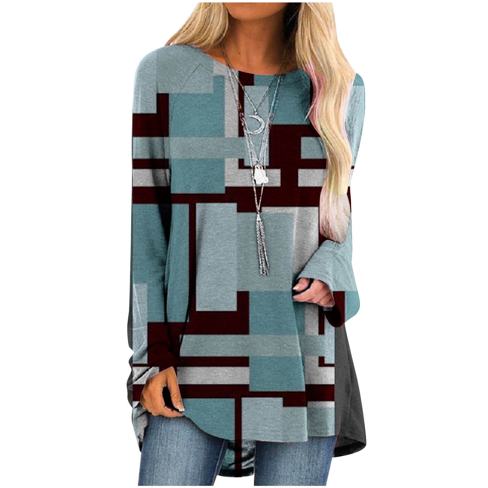 Aoochasliy Clearance Womens Tops Long Sleeve Shirts Spring Fall Deals ...