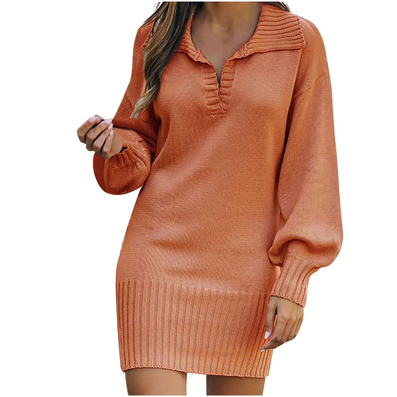 Aoochasliy Fall Dresses for Women Clothes Fall Fashion Casual Solid V ...