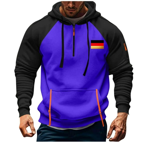 Aoochasliy Hoodies for Men Quarter Zip Oversized Pullover Sweatshirts ...