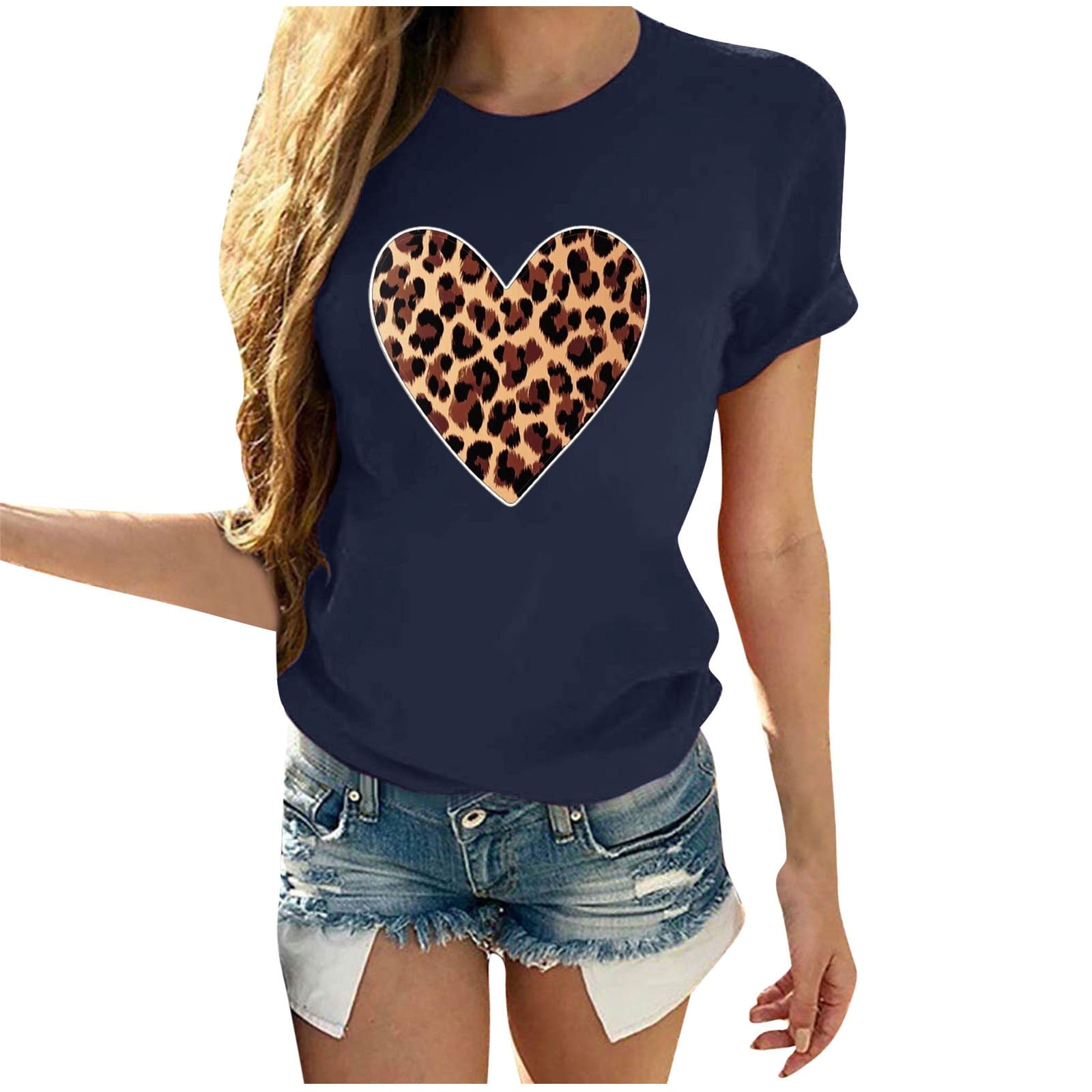 Aoochasliy Ladies Tops Long Sleeve Valentine's Day Casual Long Sleeve O ...