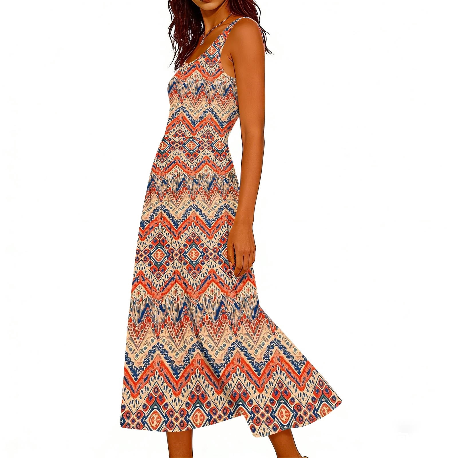 Aoochasliy Summer Dresses for Women Flowy Casual Sleeveless Dress Beach ...