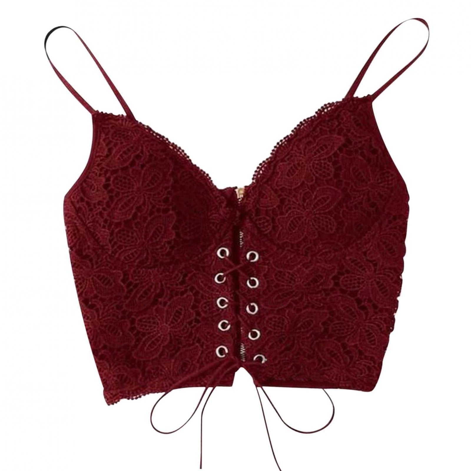 Aoochasliy Tank Tops for Women Clearance Women's Lace Bra,Casual Eyelet ...