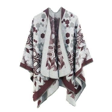Topshe Women's Winter Wrap Clothing, Plaid Sweater Poncho, Oversize ...