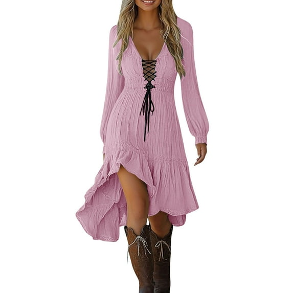 Aoochasliy Women's Dress Linen Blend Wave Texture Sleeveless Irregular ...