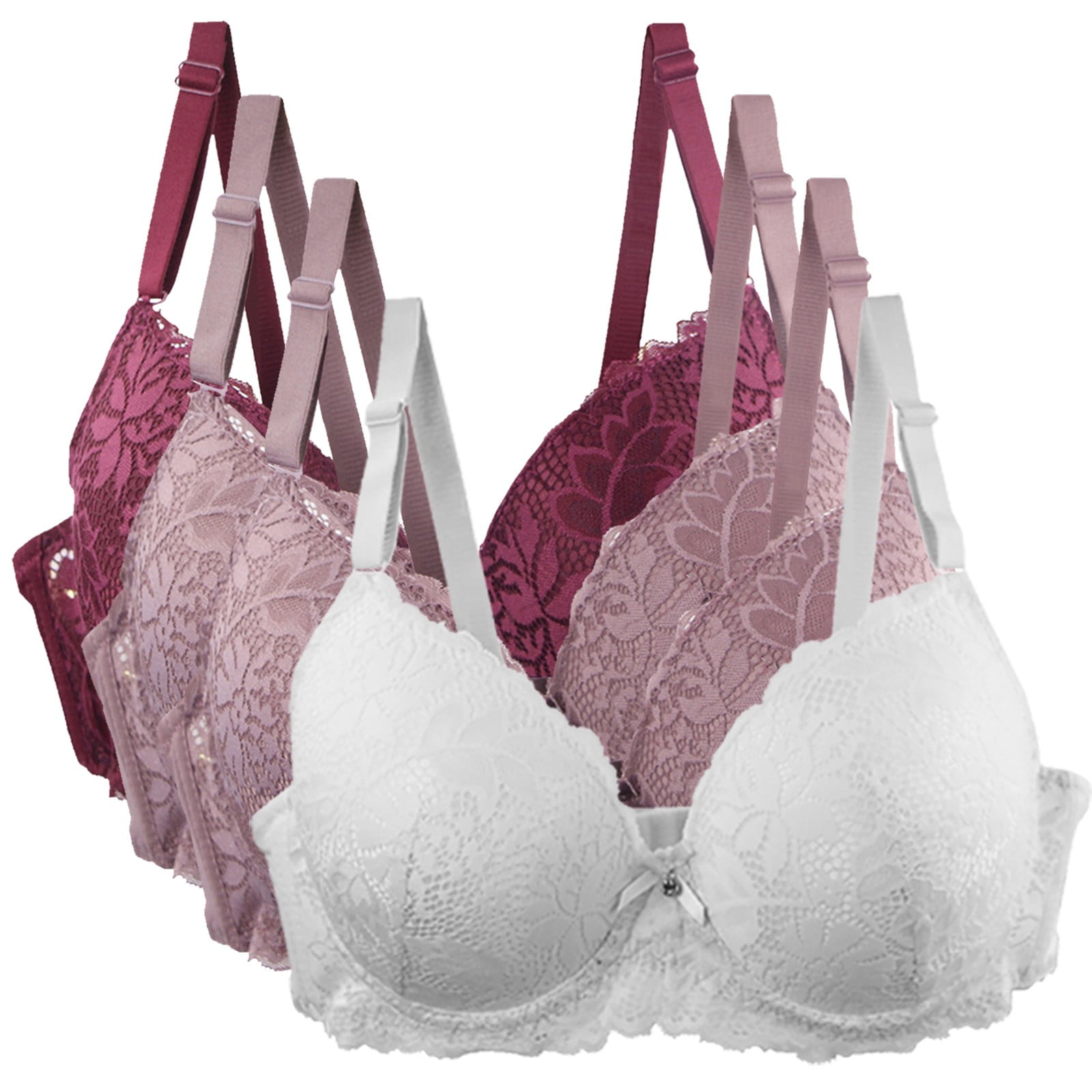 Aoochasliy Women's Plus Size Seamless Push Up Bra Sheer Comfortable ...