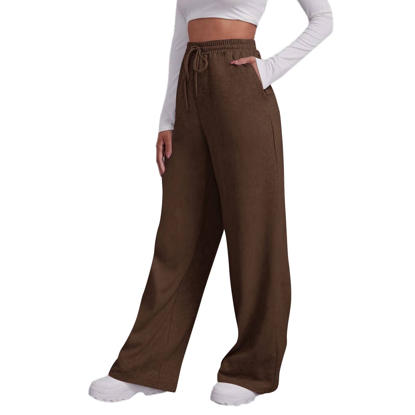 Aoochasliy Women's Sweatpants Solid Color Loose Casual Sports Pants ...