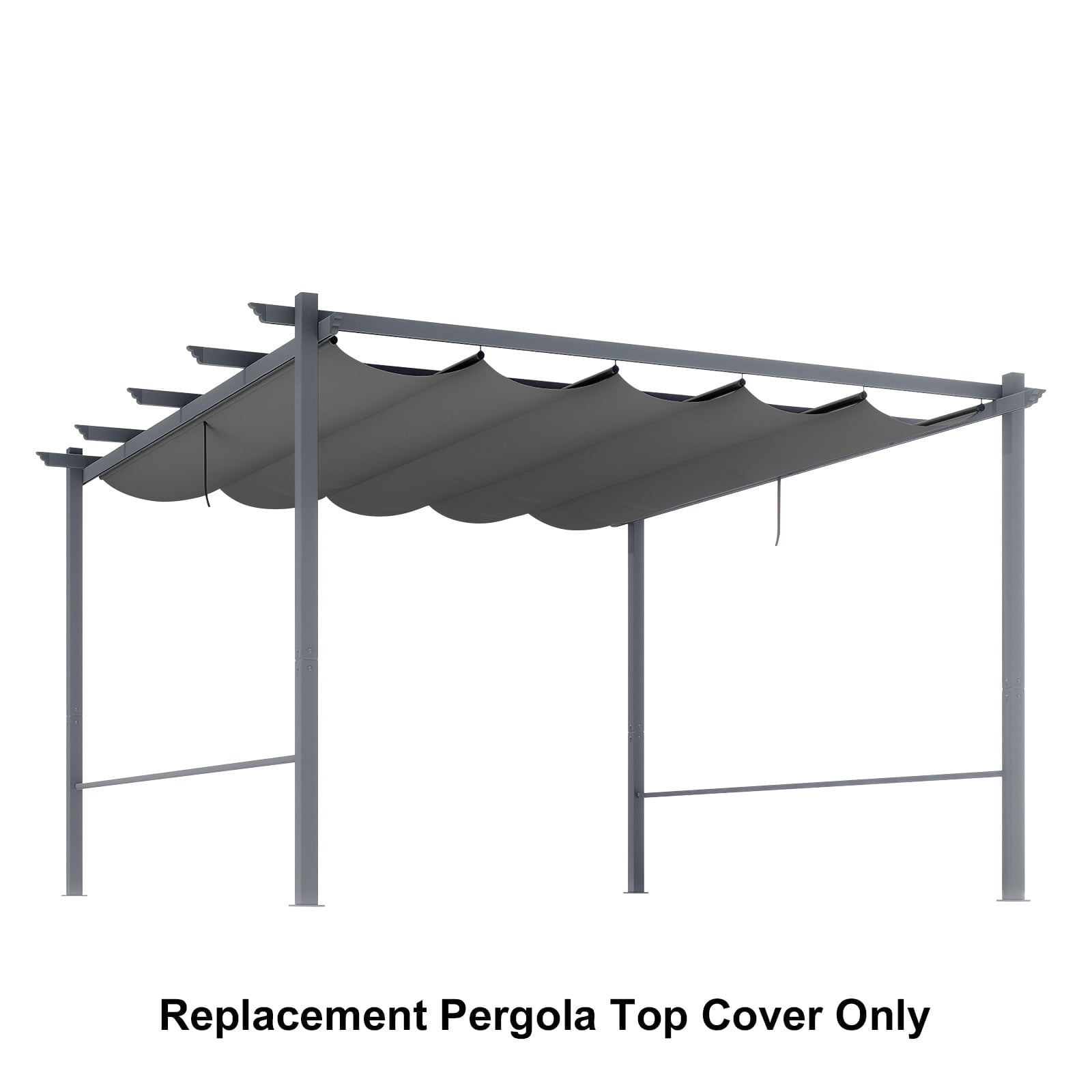 Aoodor 10x13FT Pergola Replacement Canopy- Retractable Sun Shade Cover ...