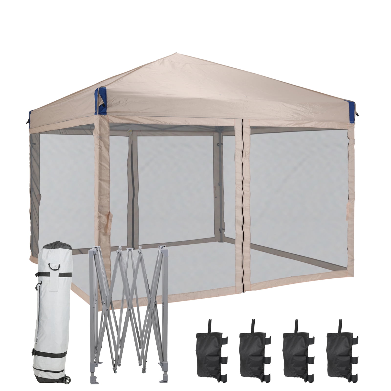 Aoodor 12'x12' Pop Up Canopy with Removable Mesh Sidewalls, Outdoor ...