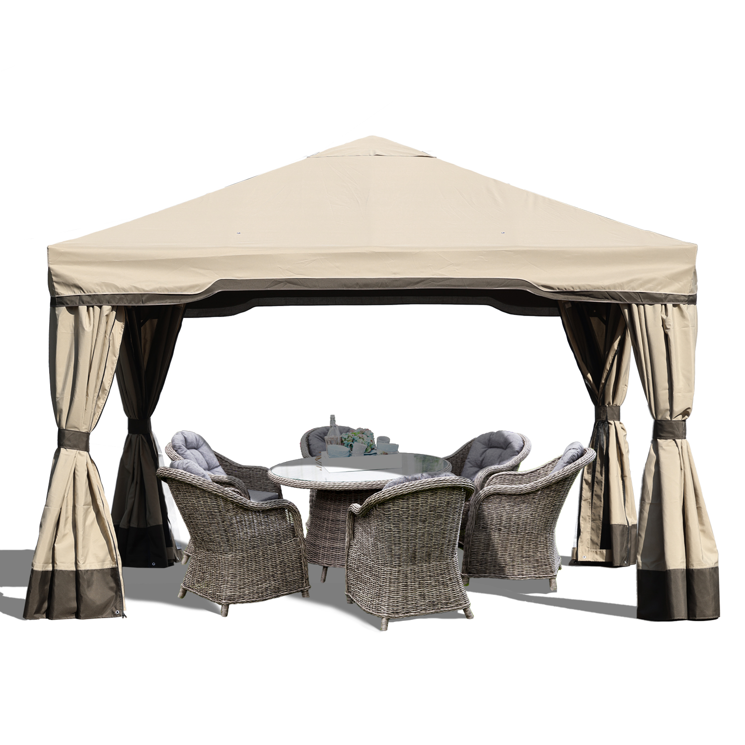 Aoodor 12 x 12 ft. Outdoor Gazebo Tent Canopy Shelter, Aluminum Frame ...