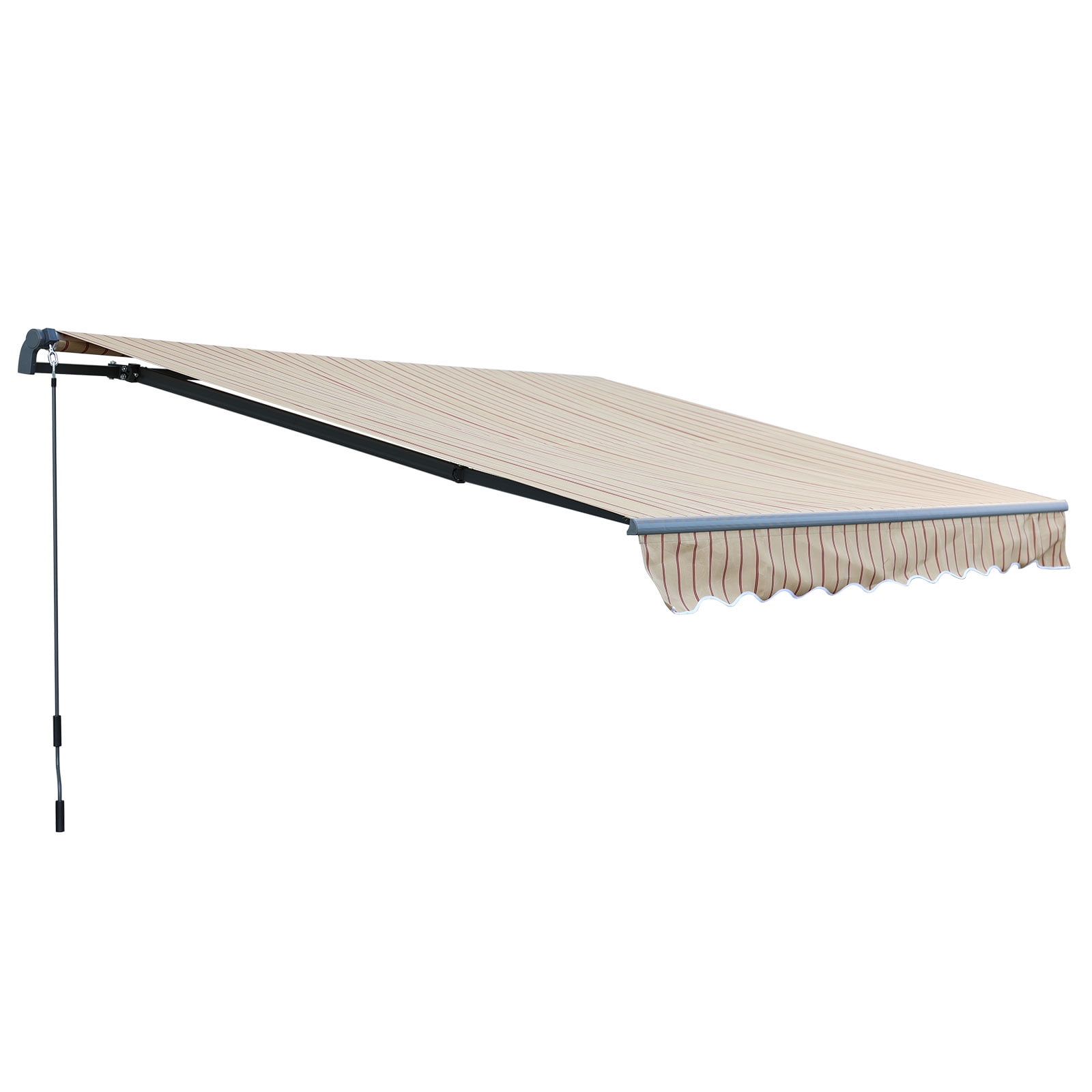 Aoodor 12'x 8'x 5' Retractable Window Awning, Polyester Fabric, with ...