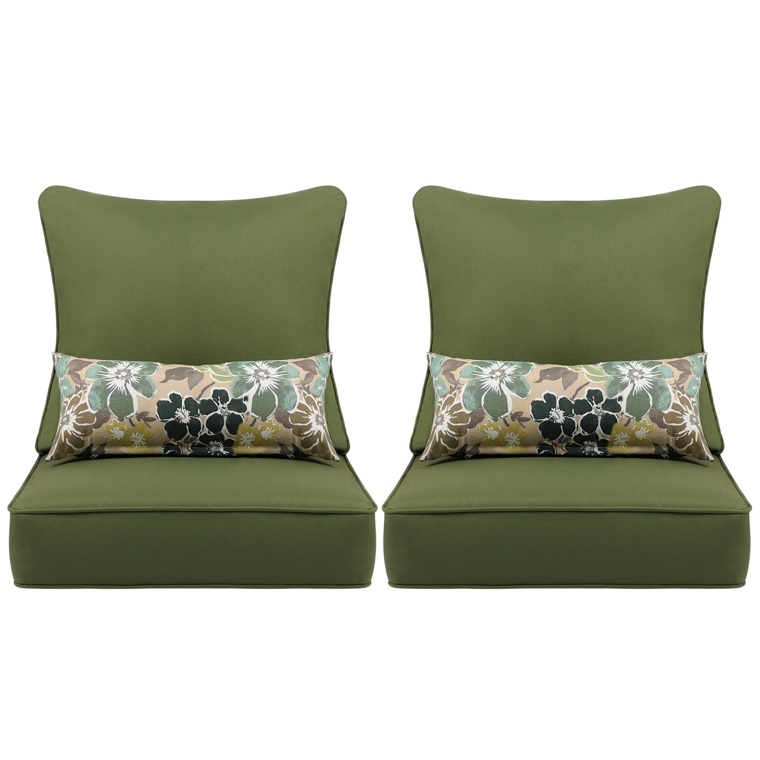 Aoodor 24'' Outdoor Deep Seat Chair Cushion Set with Olefin Slipcover ...