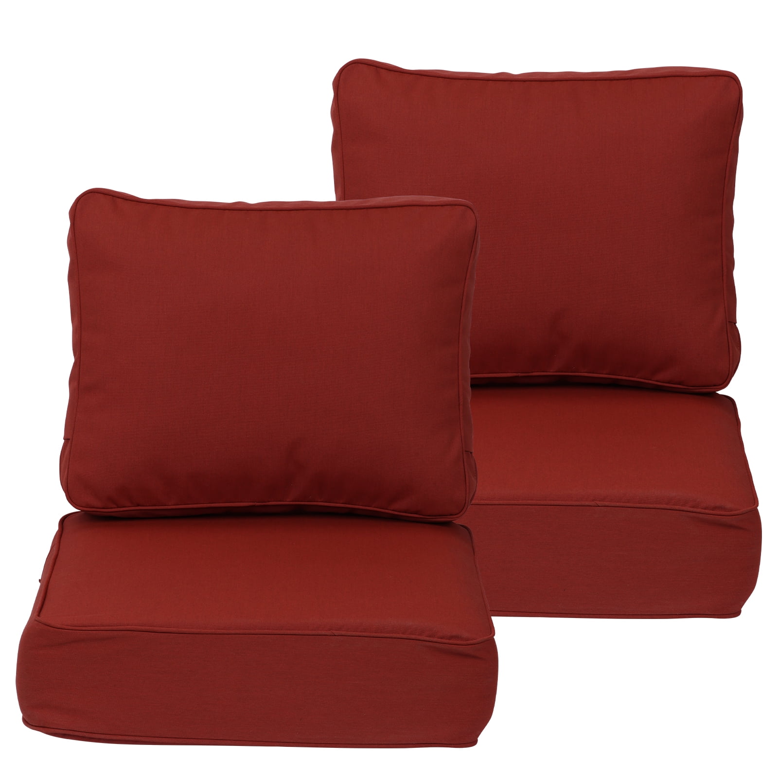 Aoodor 24x25x6 Inch Sunbrella Outdoor Patio Chair Cushions Set, Weather ...