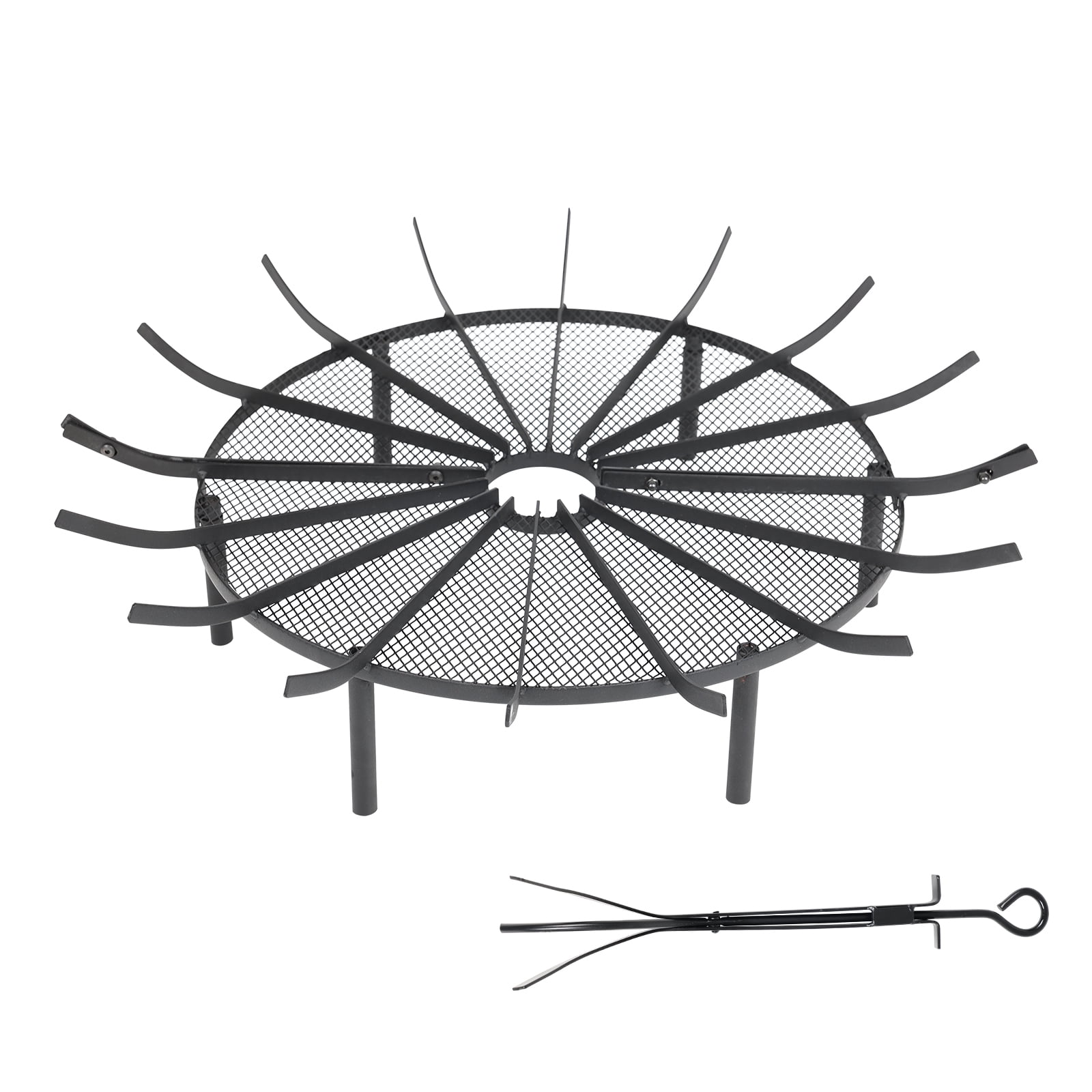 Aoodor 28''Fire Grate Log Grate, Round Spider Wagon Wheel Firewood ...