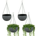 Aoodor 4 Pack Self-Watering Hanging Planters, 10 inch Dual-pots Design ...