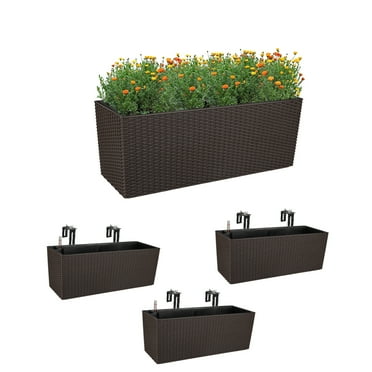40 Inch Outdoor Long Rectangle Wooden Flower Planter Box for Garden ...