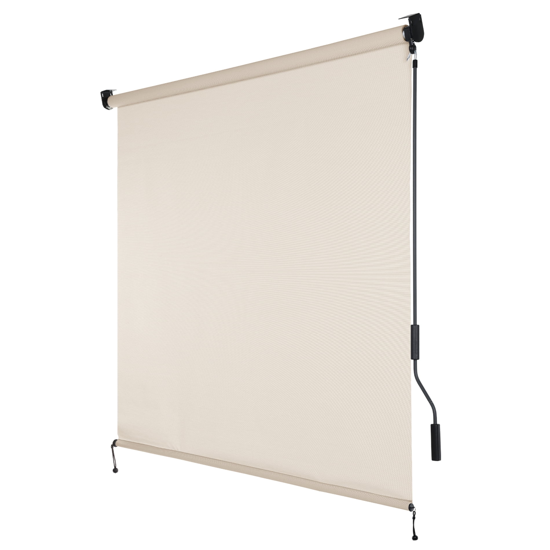 Aoodor 5% Openness Cordless Solar Fabric Roller Shade, 5'W x 8'H Sun ...