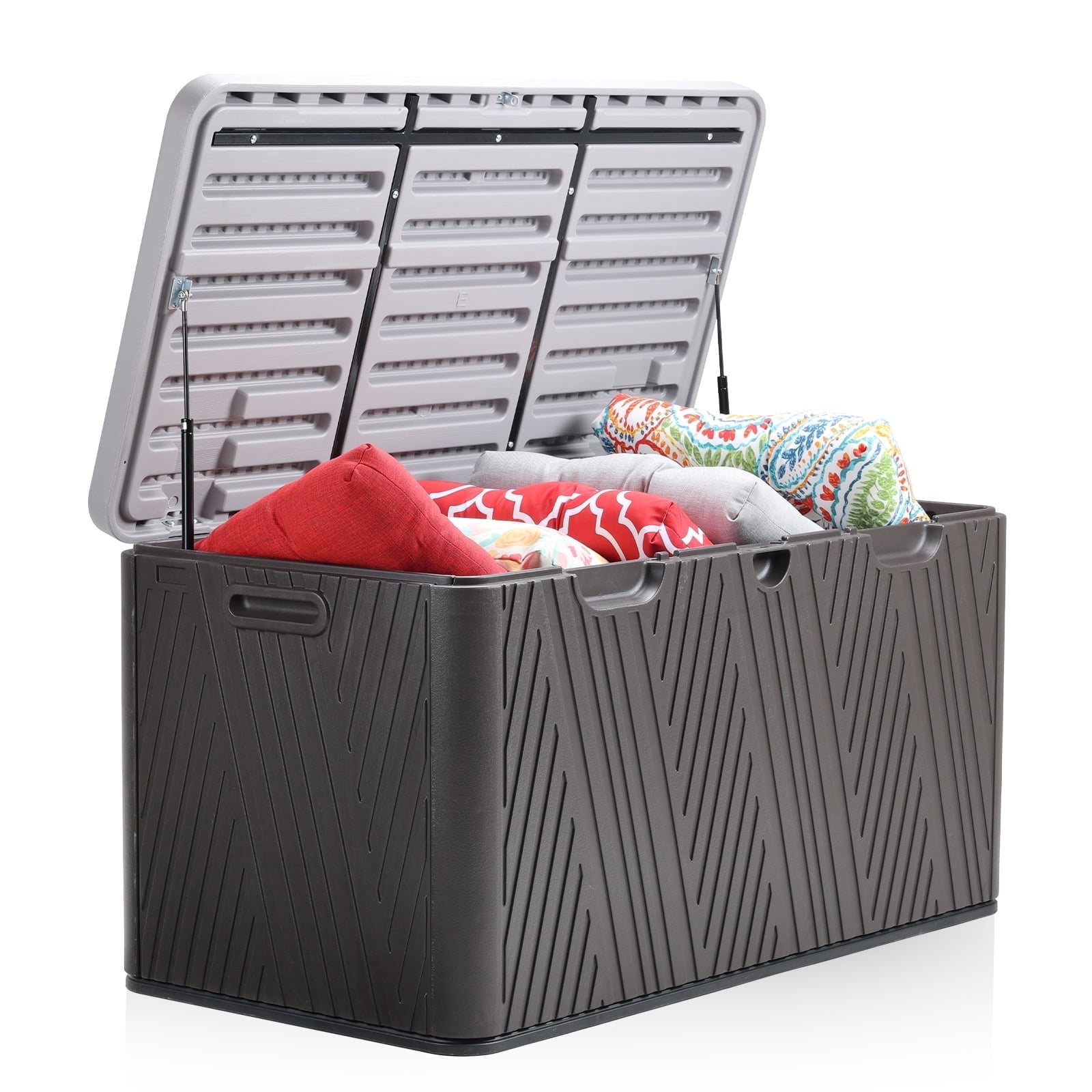 Aoodor 85 Gallon Deck Box, Lockable Outdoor Storage Box Bench for Patio ...