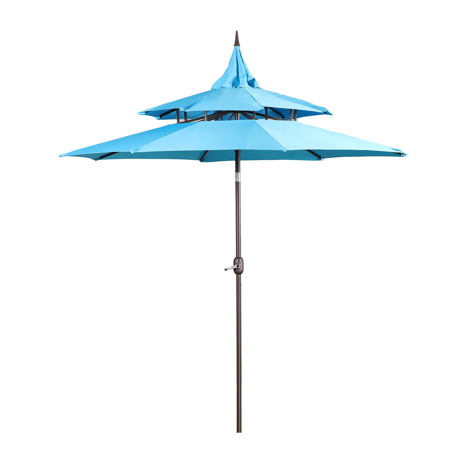 Aoodor 9FT 3-Tier Patio Umbrella for Outside Balcony - Crank Lift, 8 ...