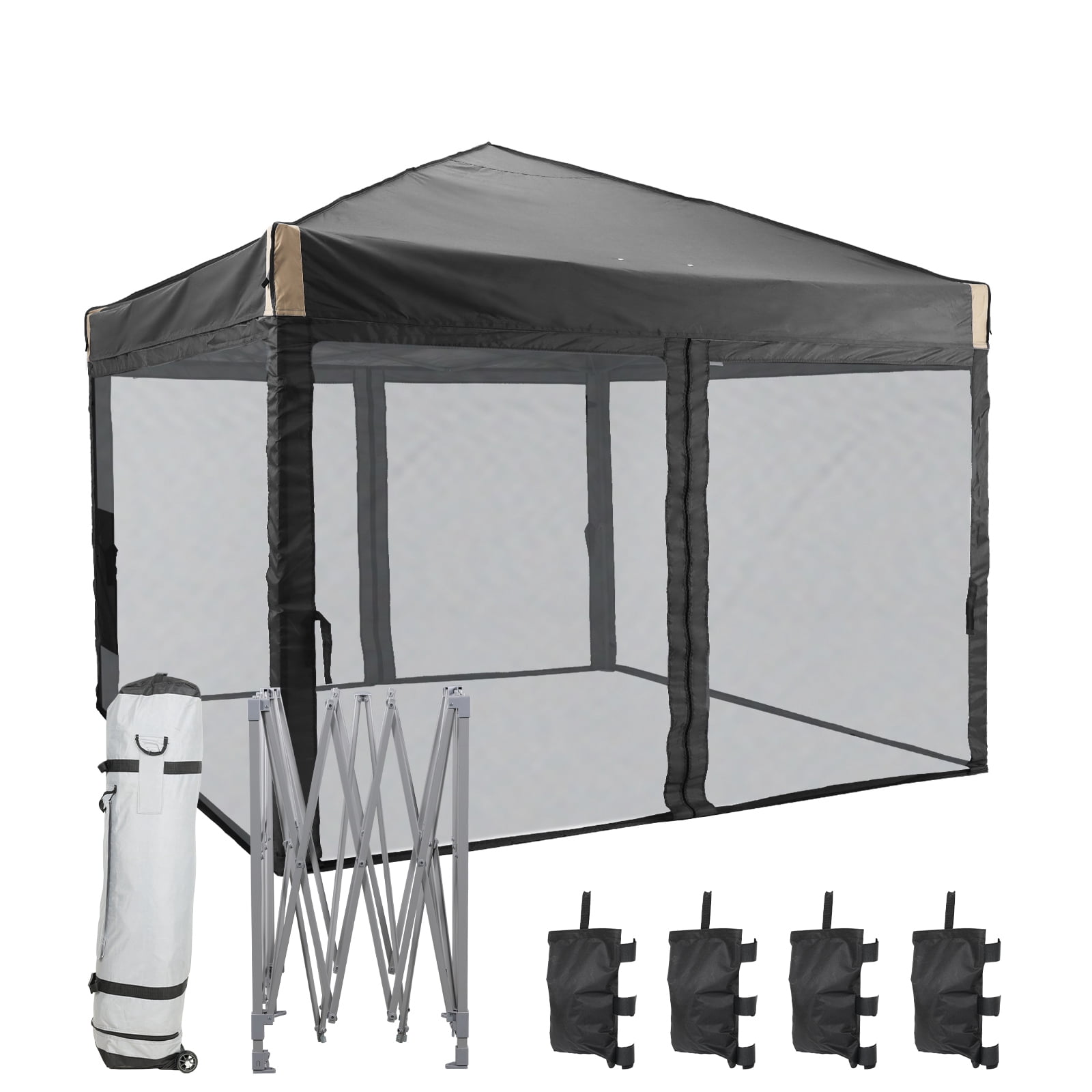 Aoodor Flat shed with Removable Mesh Sidewalls, Portable Instant Shade ...